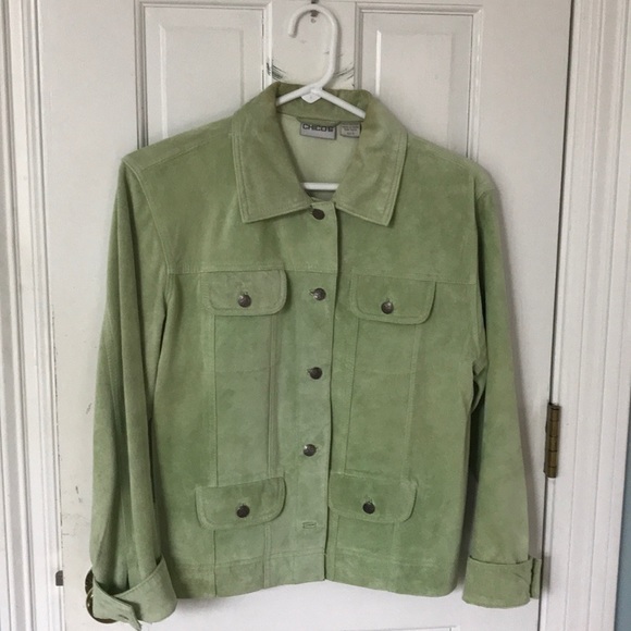 Chico’s | Jackets & Coats | Suede Mint Green Jacket | Poshmark